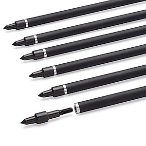 ELONG 12PCS 28" Arrows for Compound Bows,Carbon Hunting Arrows for Archery Spine 500 with 100 Grain Screw Tips, for Compound & Recurve & Traditional Bow(with 6 Extra Nocks) Green