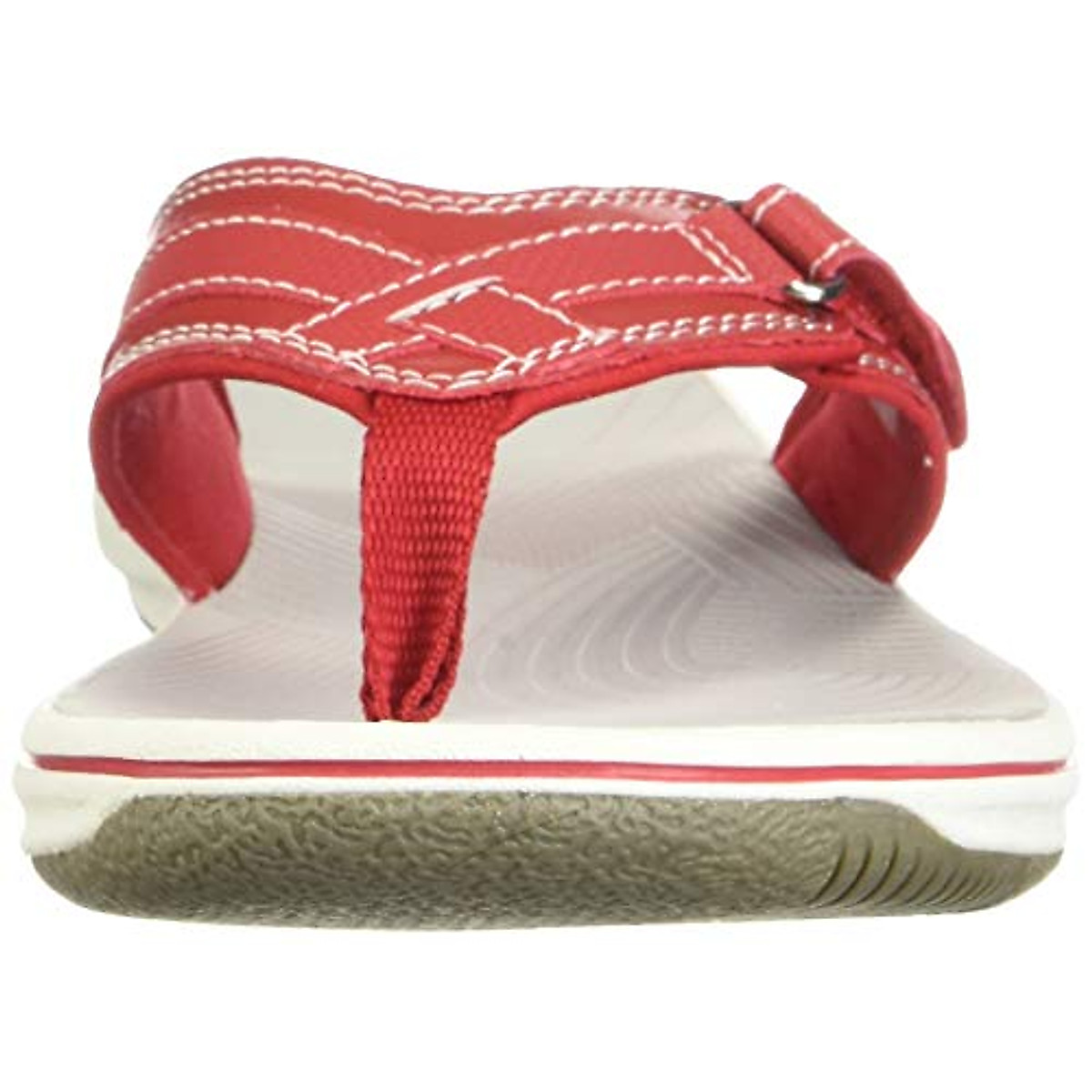 Clarks Women's Breeze Sea Flip-Flop, New Red Synthetic, 5