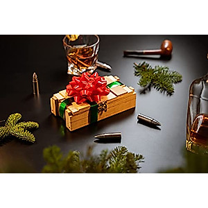 Wooden Crate Set of 6 Whiskey Stones, Reusable Ice Cubes, Gifts for Christmas Stocking Stuffers, for Men Dad, Unique Ideas for Birthday for Boyfriend Him Cool Gadgets for Husband Brother Anniversary