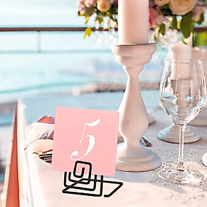 Urban Deco 26pcs Square Place Card Holder Stand - Metallic Table Number Holders, Mini Table Card Holder Table Picture Stands for Menu Memo Clip, Wedding, Party, Birthday (Black)