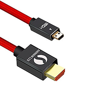 ANNNWZZD Micro HDMI to HDMI Cable 4k 60Hz for GoPro Hero 7 Black Hero 5 4 6, Raspberry Pi 4, Sony A6000 A6300 Camera, Nikon B500, Lenovo Yoga 3 Pro, Yoga 710 (10ft/10FT)