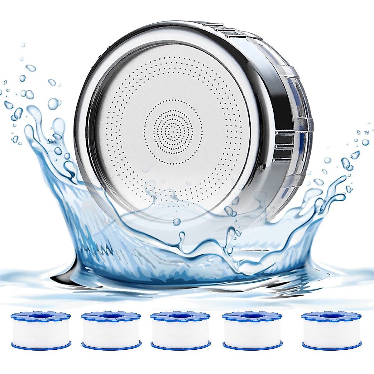 Sink Filter Water Faucet, Faucet Filter, 360° Rotating Bathroom Sink Filter, Faucet Water Filter Removes Chlorine, Lead, Sediments, Bad Taste and More, Easy to Install