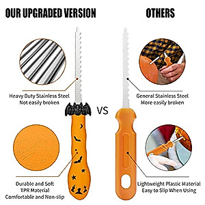 Upgraded 12 PCS Pumpkin Carving Kit Tools for Kids & Adults with Carrying Case, Heavy Duty Safe Stainless Steel Pumpkin Carving Knife knives Carver Set Professional for Halloween Decorations