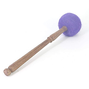 Inzopo Tibetan Buddhism Singing Bowl Mallet Wood Striker With Wool Felt 28cm Purple