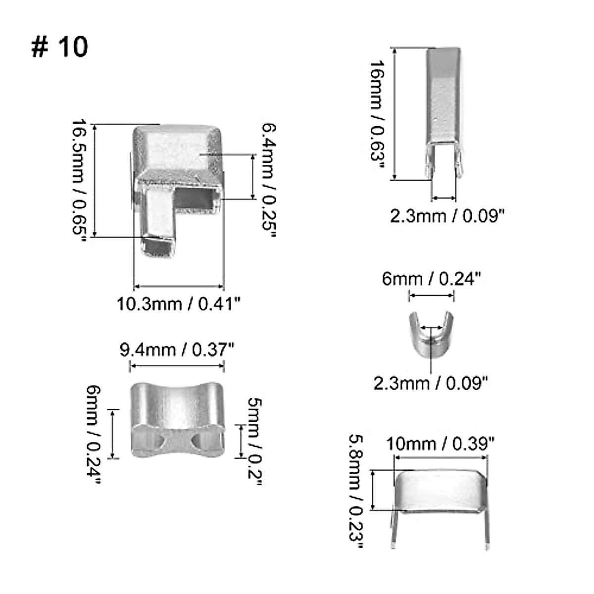 uxcell Zipper Repair Kits, 10 Metal Latch Slider Retainers Box & Insertion Pins & Top Bottom Stoppers for Bag Coat Zippers Replacing (75Pcs, Silver)