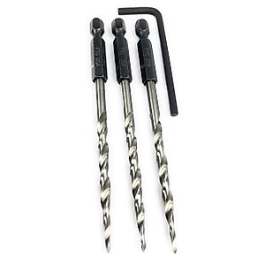 FTG USA Wood Countersink Drill Bit Set Sizes 6 8 10 12 Countersink Tapered Drill Bits, 2 Wood Plug Cutter 3/8" & 1/2" with 3 Replacement Bits #8 (11/64"), 2 Stop Collars, 1 Allen Wrench, Hex Shank