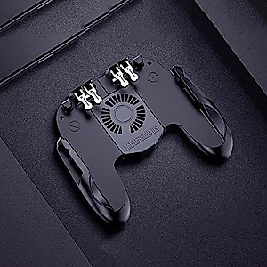 EMISH Mobile Game Controller Gamepad with Power Bank and Cooling Fan Trigger Aim Button L1R1 L2R2 Shoot Joystick for 4.7-6.5" iPhone Android Phone Accesorios (H9)