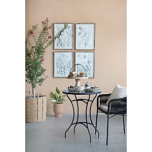 Creative Co-Op Metal Indoor/Outdoor Mosaic Top Accent Table, 24" L x 24" W x 28" H, Black