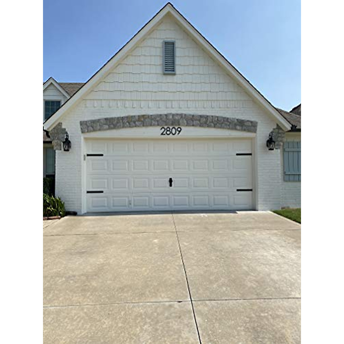 8 inch Large Modern House Numbers, Black plastic with hardware included (1)