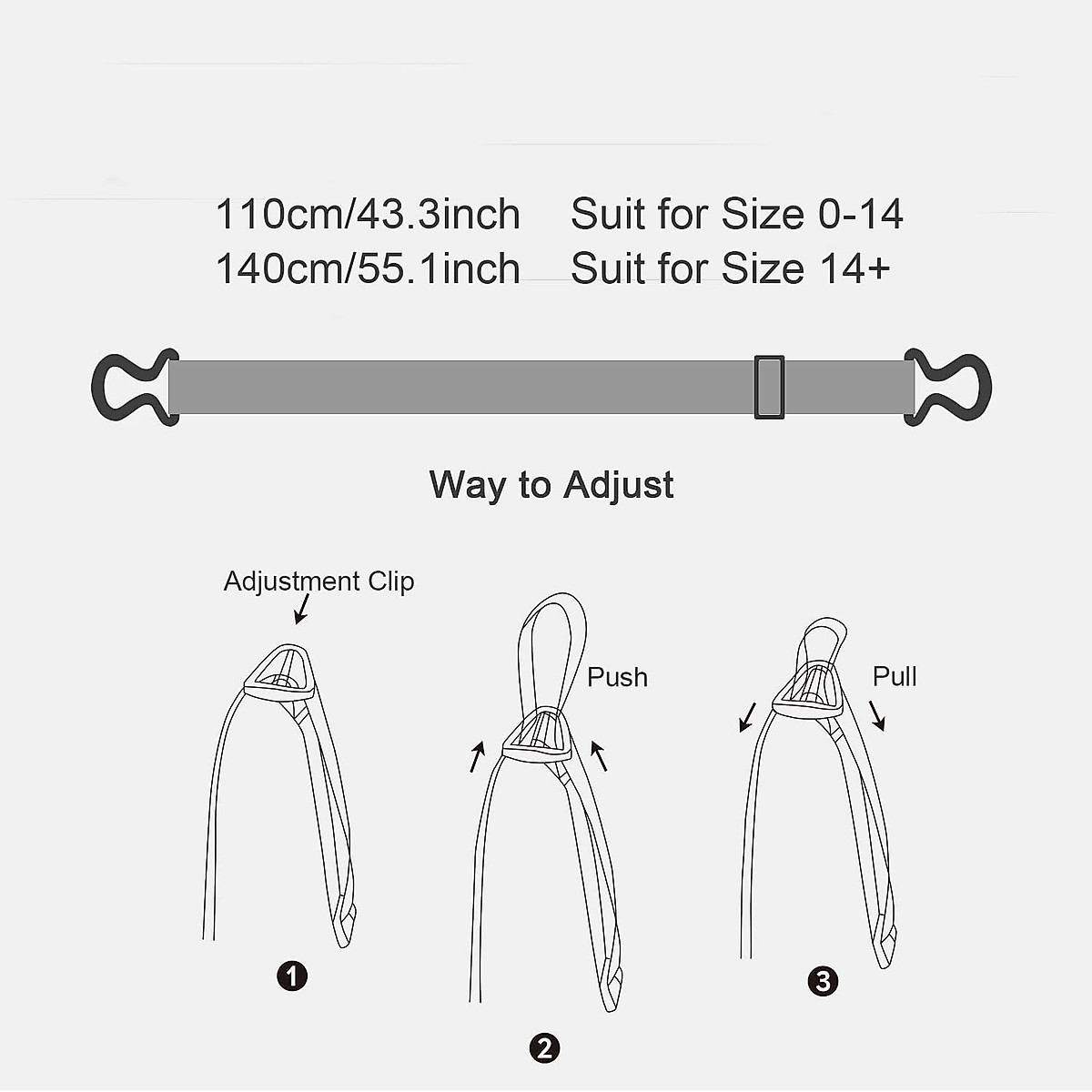 JASGOOD Womens Invisible Belt Comfortable Elastic Adjustable No Show Web Belt Metal Buckle Belt, A-Black,US Size 0-14