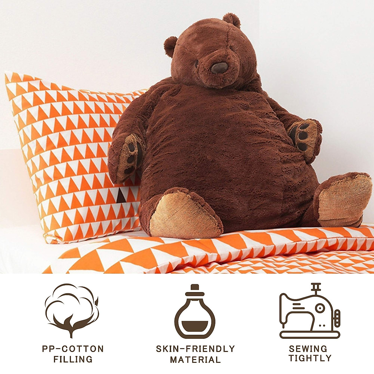 Saderoy 23.6 Inch Giant Simulation Bear Plush Toy Soft Hugging Pillow Animal Stuffed Plush Doll Home Decor Birthday Gift