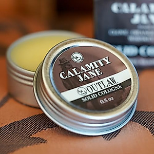 Spicy and Sweet Solid Cologne - Clove, Orange, Cinnamon, Whiskey Scent - Calamity Jane by Outlaw - Men's or Women's Cologne