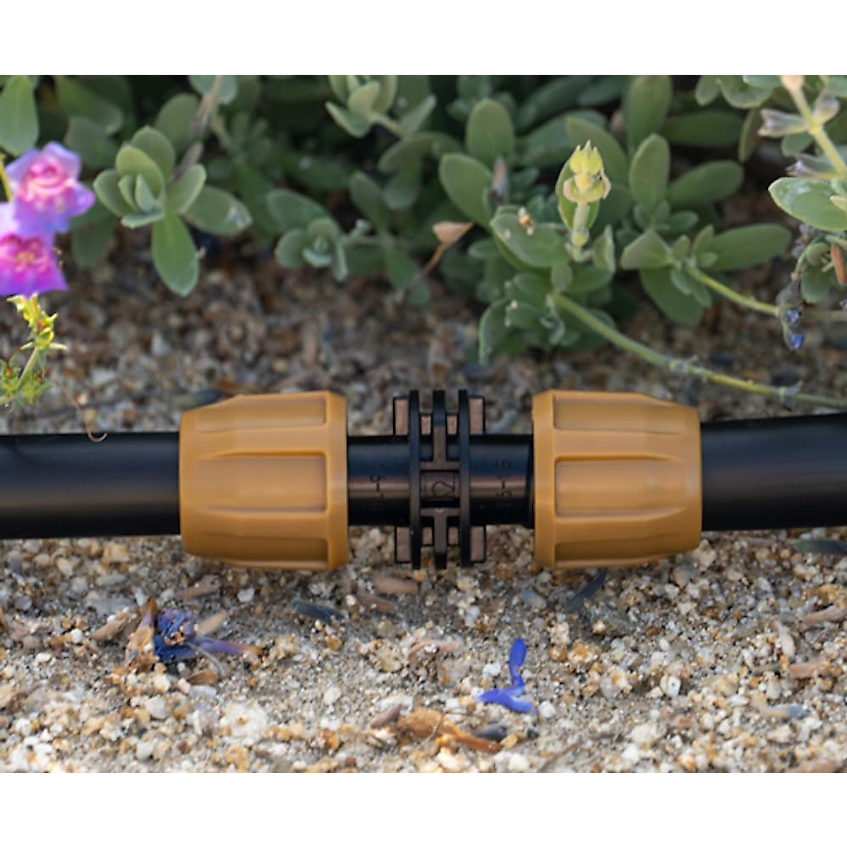 (5-Pack) 1/2" Universal Nut-Lock Coupling Drip Irrigation Tubing Compression Fitting Connector (Fits All Tubing .530, .600 and .620 ID (16, 17, 18 mm) (Coupling 5-Pack)