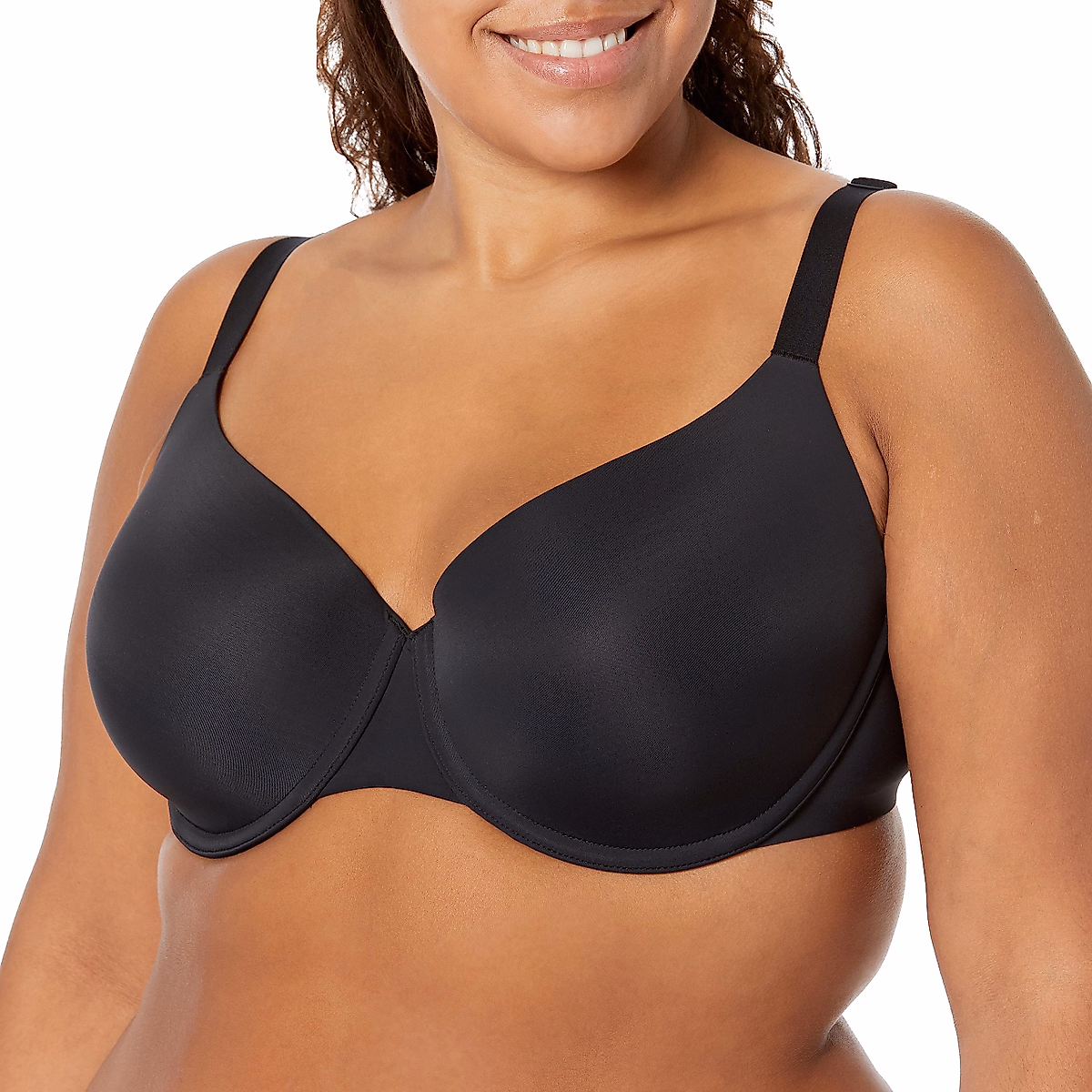 Amazon Essentials Women's Full Coverage Bra, Pack of 2, Black/Soft Petal, 40A