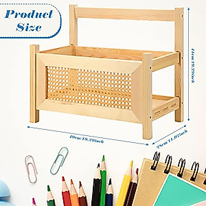 Leinuosen Rattan Bookshelf Nursery Kids Book Shelf Organizer Floor Kids Room Book Storage Boho Nursery Rattan for Bookcase Bedroom Kids Room Entryway Living Room Waiting Room Bedroom