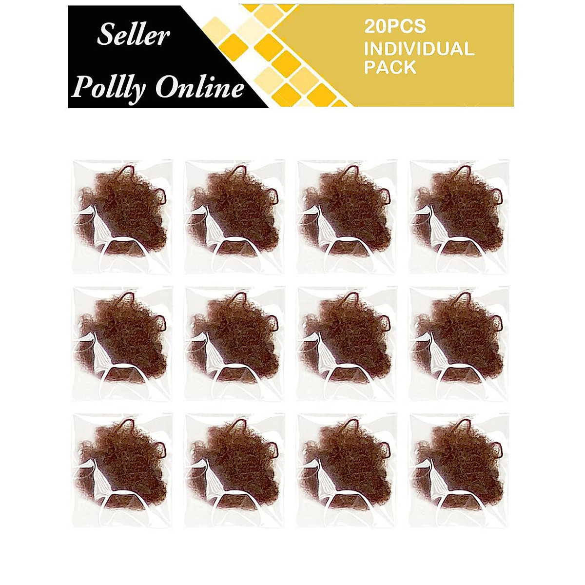 20 Pcs Hair Nets for Women Bun,Invisible Hair Nets Elastic Edge Mesh (Coffee)