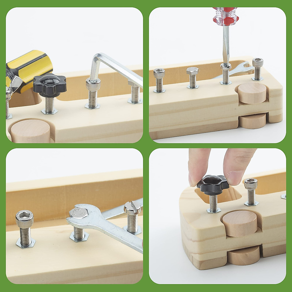 Yokimiya Montessori Toys Wooden Screw Driver Board Set for 3 4 5 Year Old Kids Sensory Toys Toddler Educational Learning Toys Preschool, Classroom STEM Toy