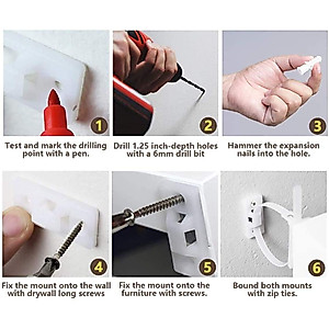 Furniture Straps (10 Pack) Wall Anchors Anti Tip Furniture Kit Furniture Wall Straps, Furniture Anchors for Baby Proofing Safety, Adjustable Nylon Straps Earthquake Resistant