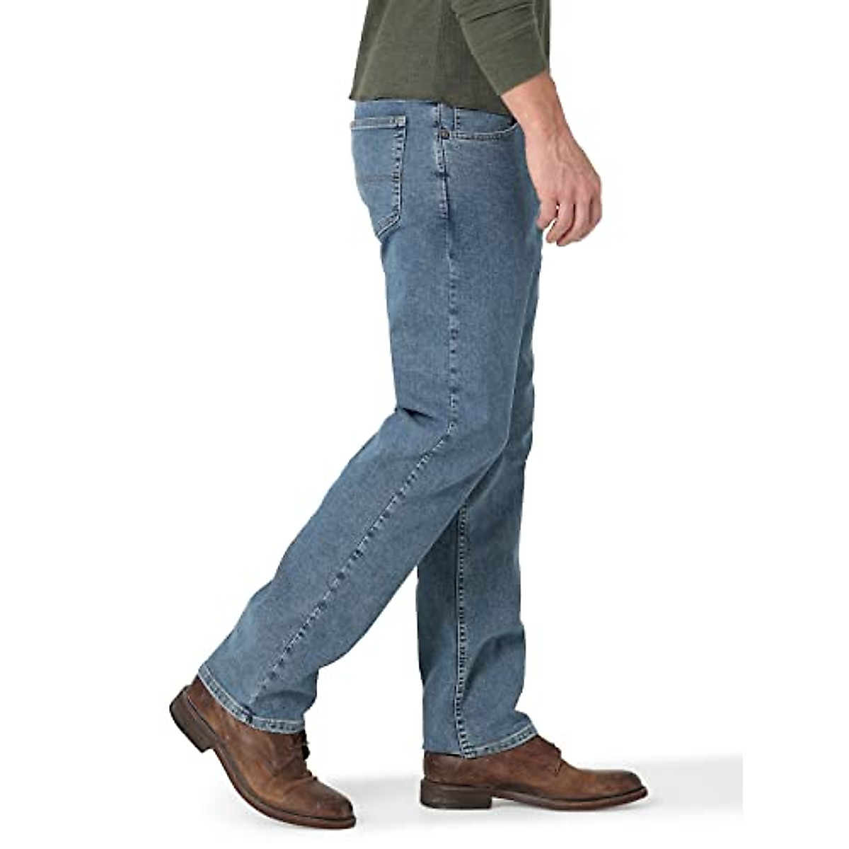 Wrangler Authentics Men's Regular Fit Comfort Flex Waist Jean, Light Stonewash, 38W x 29L