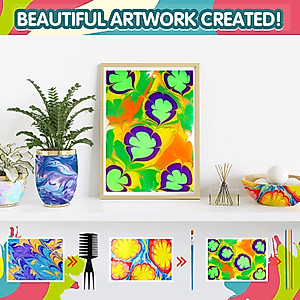 Toylogy Marbling Paint Art Kit for Kids Art and Crafts for Kids Ages 6-12 Craft Kits for Girls & Boys Gift Ideas for Kids Activities Age 4 5 6 7 8 9 10 Year Old Girls Gift