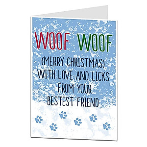 LimaLima Christmas Card From The Dog Funny Pet Theme Perfect For Mum Dad Husband Wife