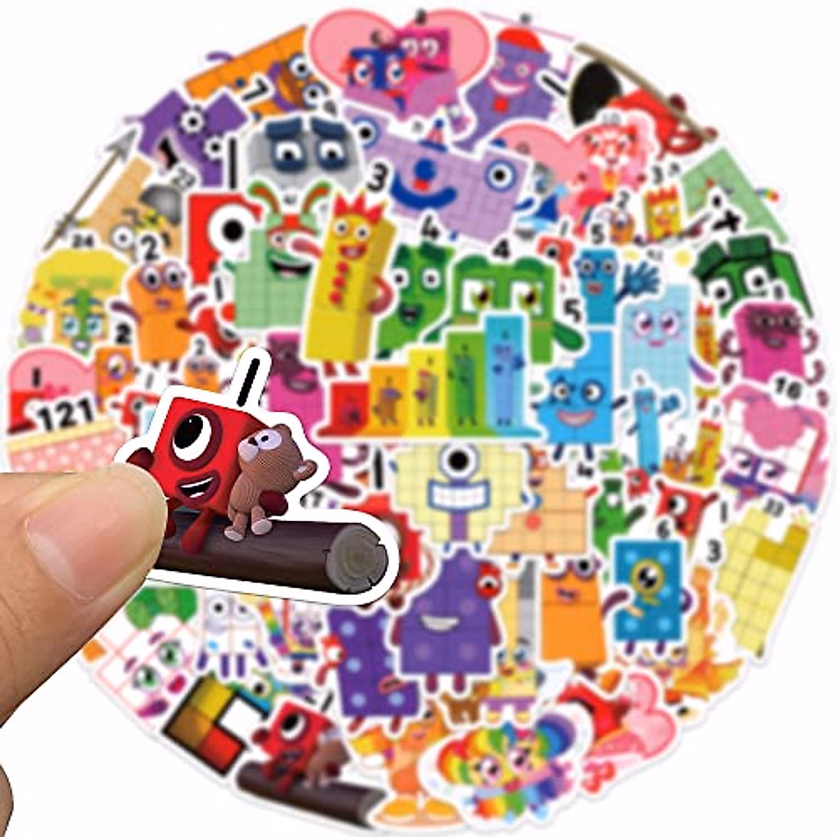 52PCS Numberblocks Stickers for Laptop and computer, Digital building blocks for children's enlightenment Waterproof Vinyl Stickers for Water Bottle Skateboard Guita Car Bumper Luggage,Cartoon Art Graffiti Decals for Kids Girls Teens Adults (Enlightenment