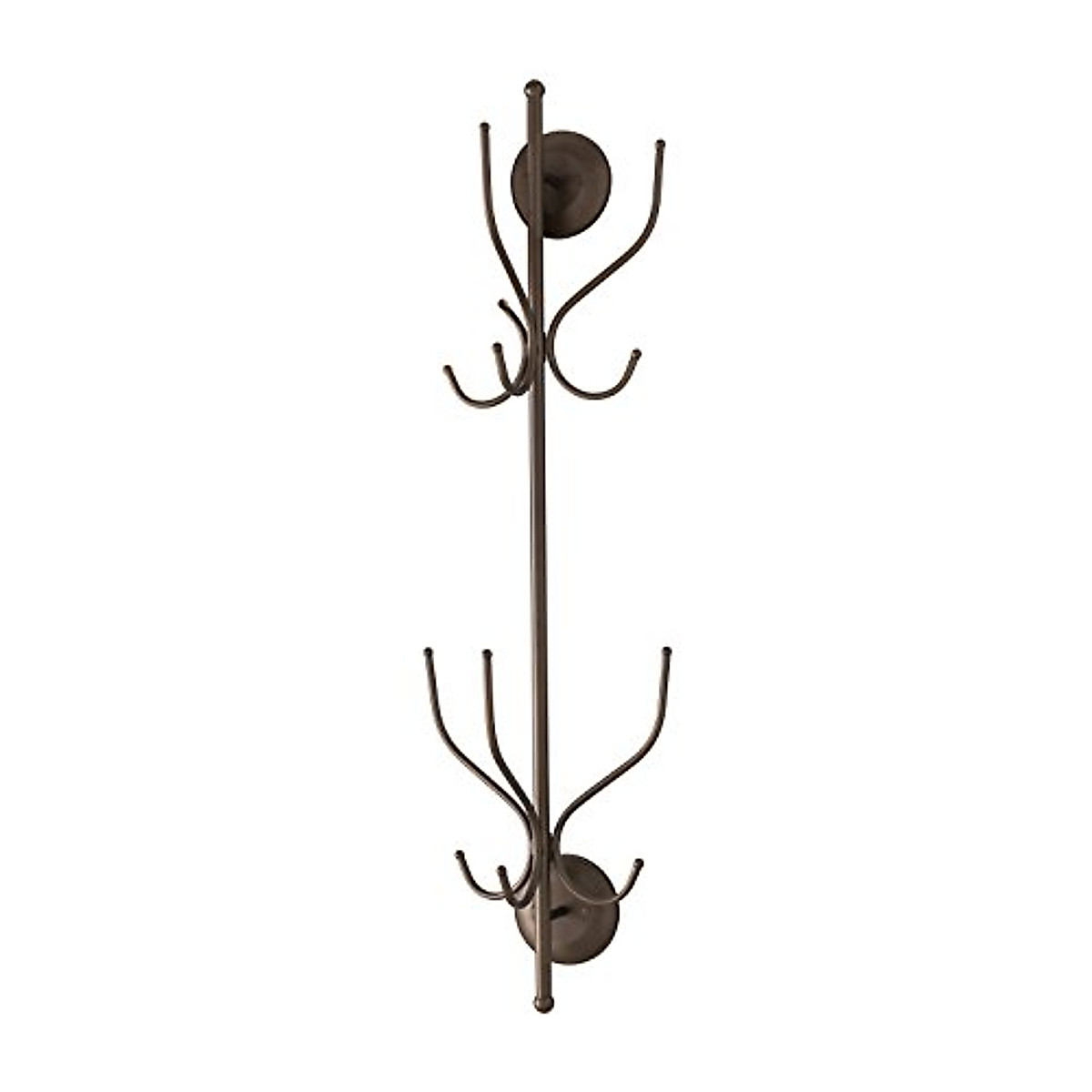Kings Brand Furniture – Nino Metal 12 Hook Wall Mount Coat & Hat Rack, Pewter
