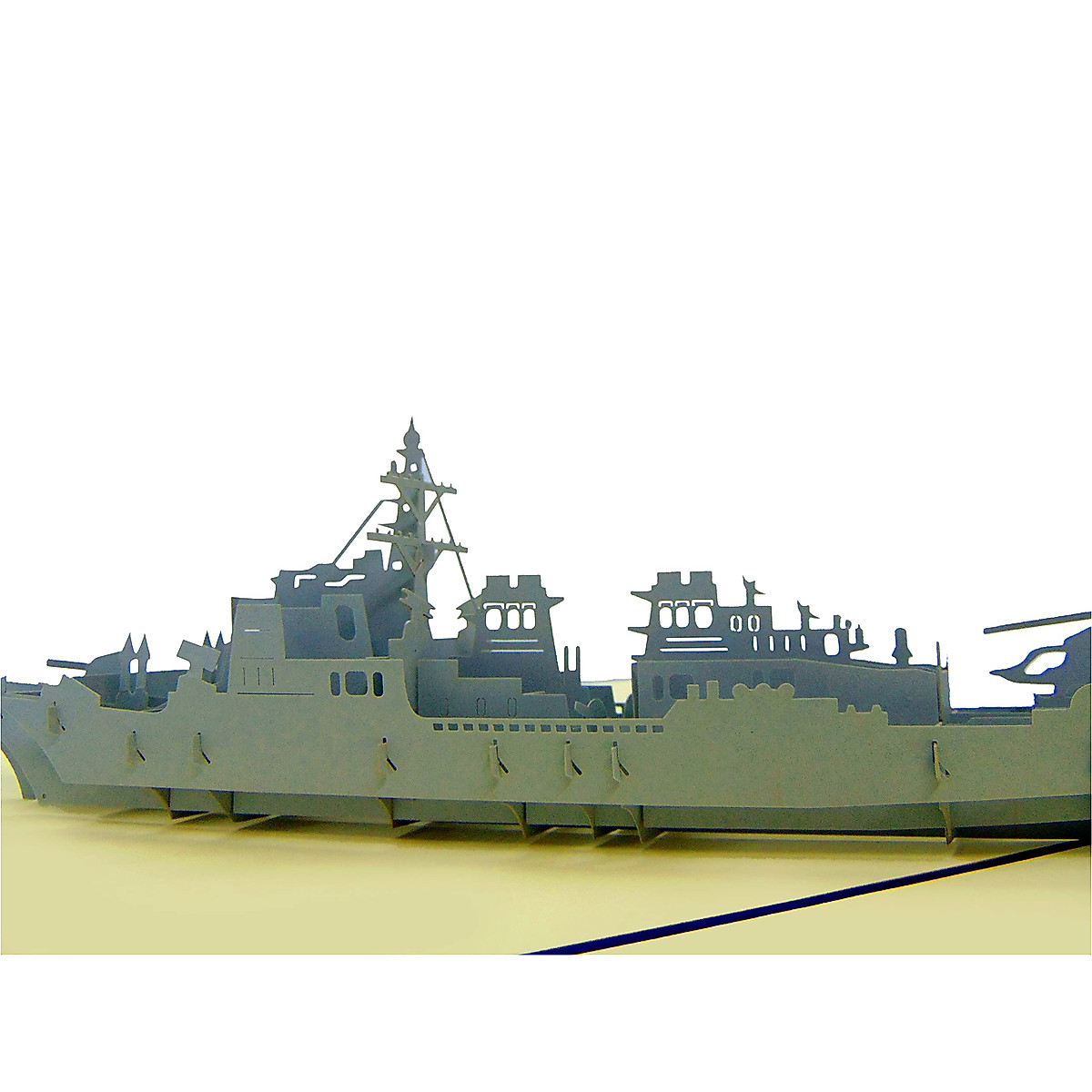 GREENHANDSHAKE Powerful US Navy Ship 3D Pop Up Birthday Card, Valentine's Day, Mother's Day, Graduation, Wedding, Thank You, Get Well, All Occasions, 8 x 6 in