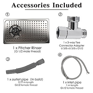 Pitcher Washer, Espresso Washer, Drainage and Drip Tray Stainless Steel Bar Glass Washer is The Sink, and The Cup Spray Washer is The Home Kitchen Hotel Cafe Restaurant (KF27-Silver)