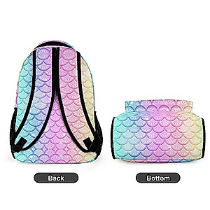 Aicihert Custom Cute Mermaid Tai Kid Backpack Personalized Kid's Name Text Children School Bag Customized Bookbag Backpack for Boys Girls Student