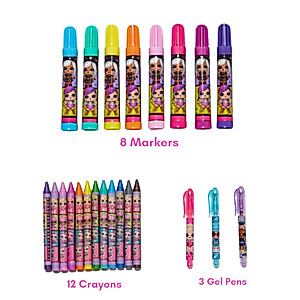 LOL Surprise Deluxe Activity Set for Kids with Carrying Tin, Coloring Sheets, Tattoos, Stickers, & Art Supplies, 200+ Pieces