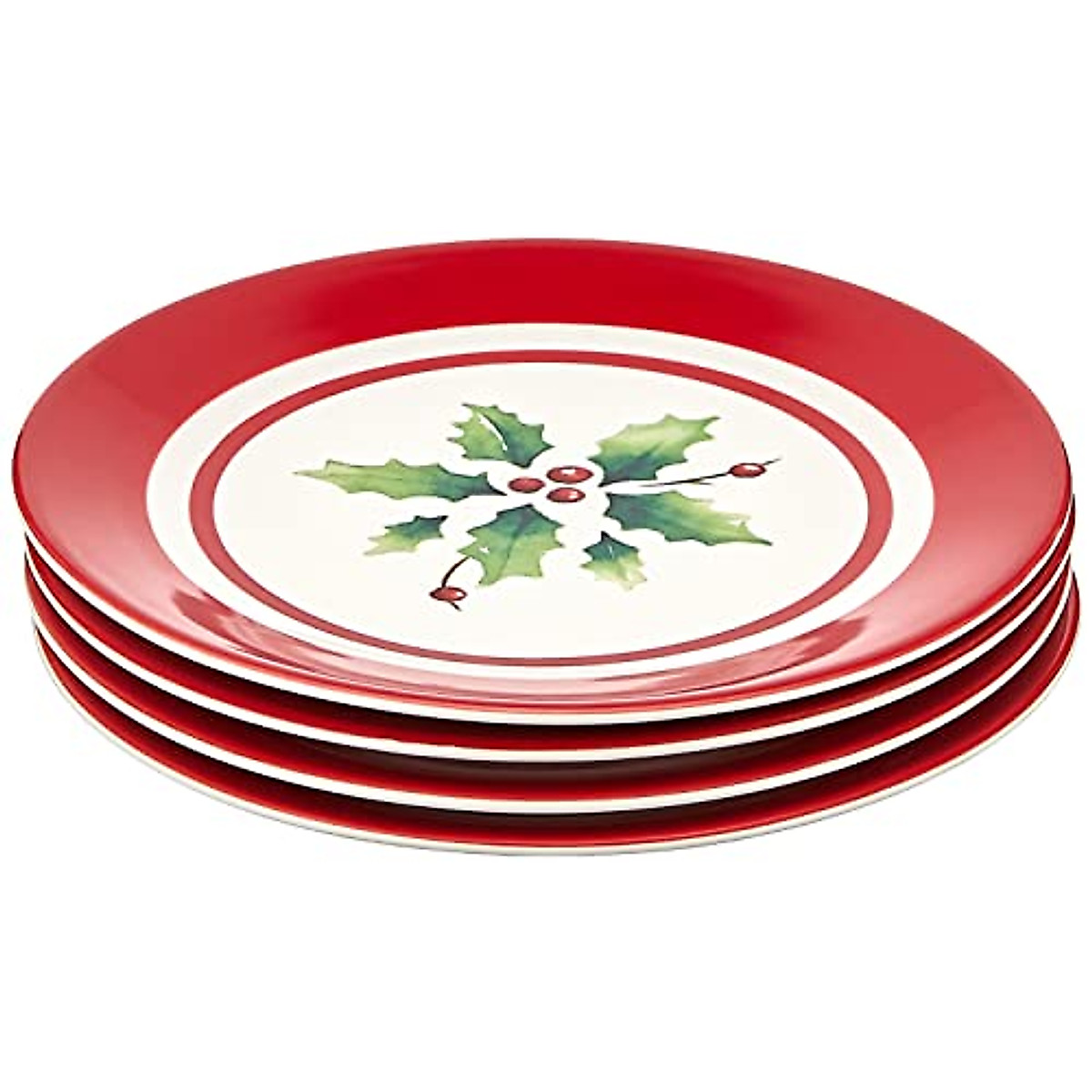 Lenox 890771 Holiday Handpaint Stripe 4-Piece Dessert Plate Set