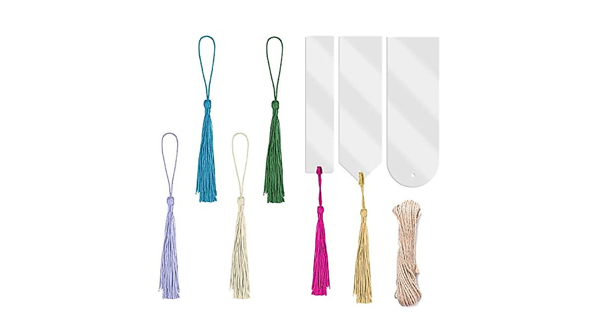 Create Custom Clear Acrylic Bookmarks with Tassels - 30 Pcs