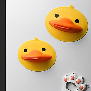 Mini Silicon Heat Resistant Potholder - Mini Silicone Duck Animal Oven Mitts Gloves - Heat Resistant Little Yellow Duck Cartoon Clip for Baking and Pot-Holding, Baking Instant Kumprohu