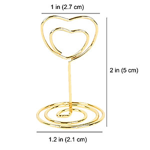 WOHENI 20Pcs Mini Table Number Holders,Place Card Holder,Wire Picture Holder,Small Size Table Card Holders,Photo Holder for Centerpieces,Wedding Reception,Party, Birthday (Gold)