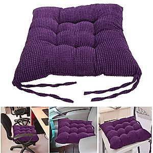 fublousRR5 Chair Cushion, 40x40cm Solid Color Square Soft Thicken Seat Pad Cushion Tie on Chair Home Decor Purple