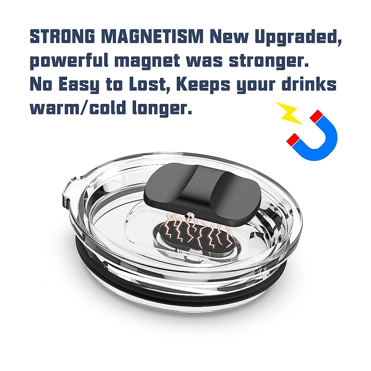 Beonsky 12 Colors New Upgrade Magnetic Slider Replacement Block, Compatible with YETI Lids 10 oz, 14 oz, 16 oz, 20 oz, 26 oz, 30 oz (2*Black)