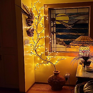 GOESWELL Enchanted Flexible LED Willow Vines for Christmas Room Decor, 7.5FT Lights for Walls and Bedrooms (No Remote)