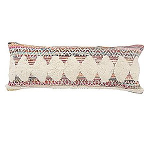 LR Home White Diamond Chevron Throw Pillow, 14" x 36", Multi