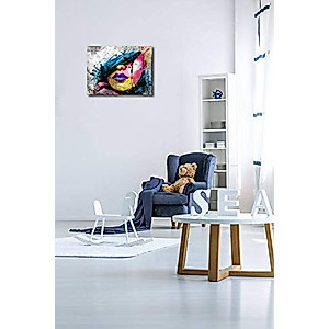 gbagutao Abstract Canvas Art Wall Decor Sexy Girl Lips Pop Art Canvas Prints Modern Canvas Art Wall Paintings for Living Room Bedroom Office Home Decoration