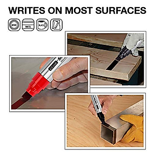 ZEYAR Permanent Marker Pens, JUMBO Size, Aluminum Barrel, Set of 2, Premium Waterproof & Smear Proof Markers, Quick Drying, Writes on most surfaces (Black)