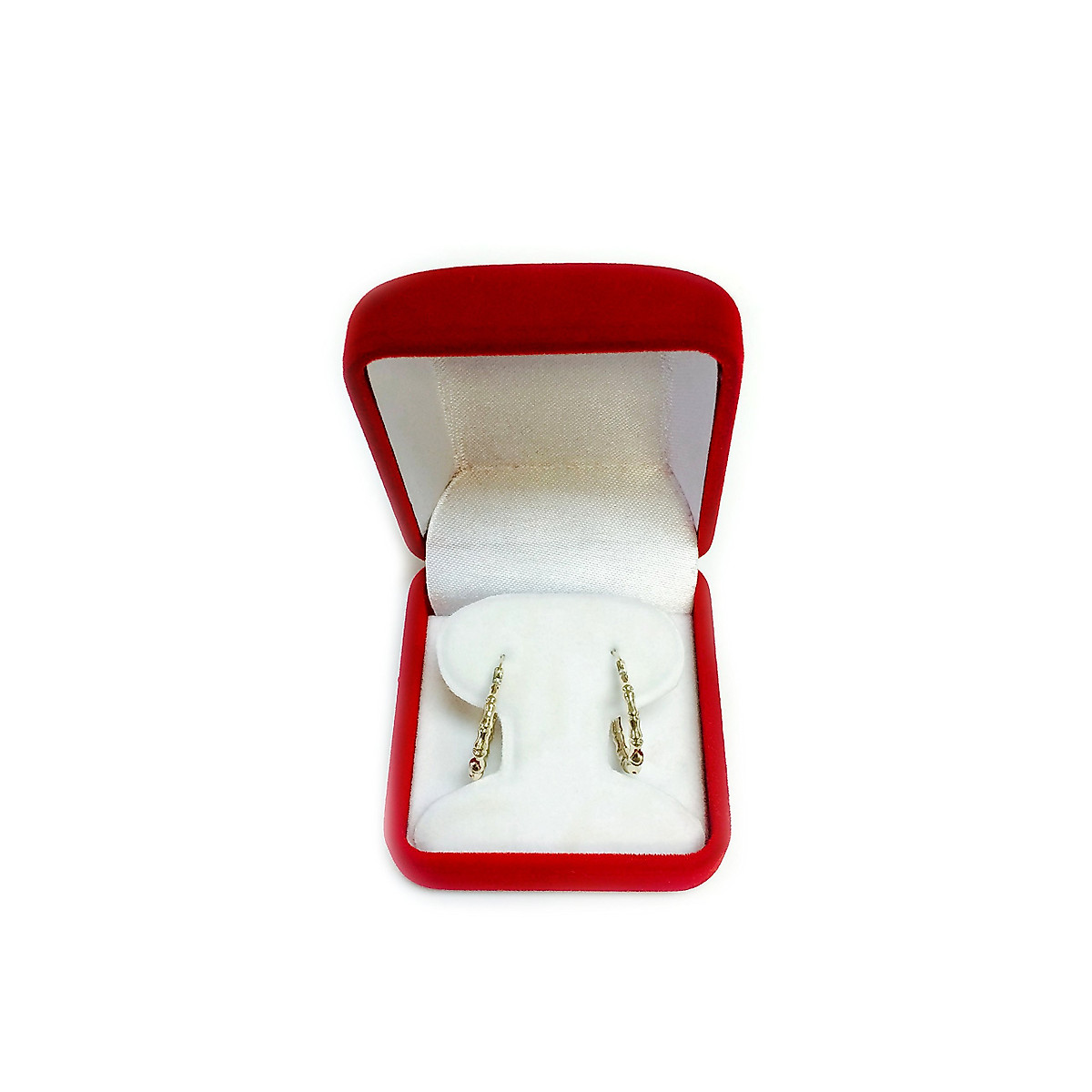 10k Yellow Gold Shiny Bamboo Round Hoop Earrings, Diameter 18mm