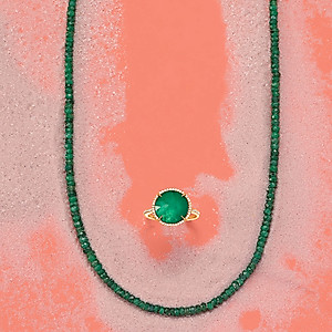 Ross-Simons 50.00 ct. t.w. Emerald Bead Necklace in 14kt Yellow Gold. 16 inches