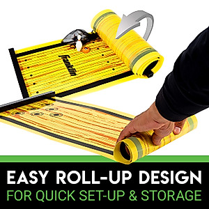 Franklin Sports Shuffleboard Table Game Mats – Tabletop Shuffleboard Mats and Pushers – Indoor Shuffleboard and Curling Games - Football Shuffleboard