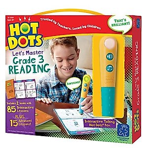 Educational Insights Hot Dots Let's Master 3rd Grade Reading Set, Homeschool & School Readiness Learning Workbooks, 2 Books & Interactive Pen, 100 Reading Lessons, Ages 8+