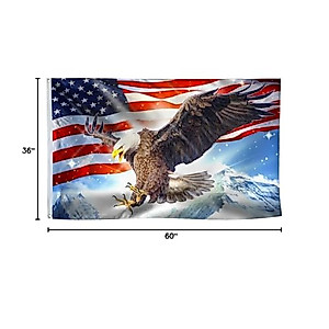 Fyon American Eagle Light Sky 3x5 Ft Flag - UV Fade Resistant Double Printed Polyester Banner for Outdoor or Indoor Use
