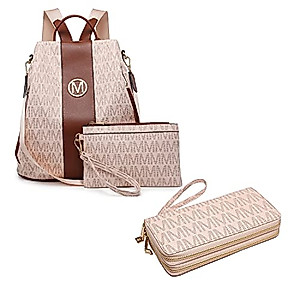 MKP Women Fashion Backpack Handbags with Matching Wallet