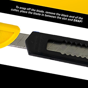 100 Bulk Small Safety Box Cutter Utility Knife Retractable Snap off Blade BLACK