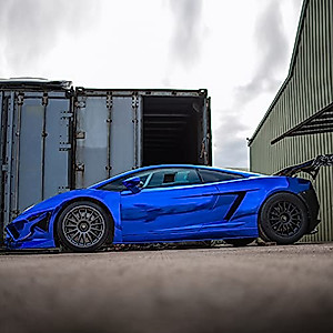 TECKWRAP 11.5" x 60" Blue Chrome Mirror Vinyl Wrap Film Vinyl Roll