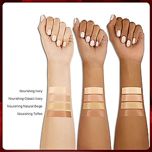 FV Waterproof Dewy Foundation with Natural Finish, Lightweight & Buildable Coverage, Long Lasting Liquid Foundation, Hydrating Foundation for Dry/Combination Skin, 30g, Nourishing Beige